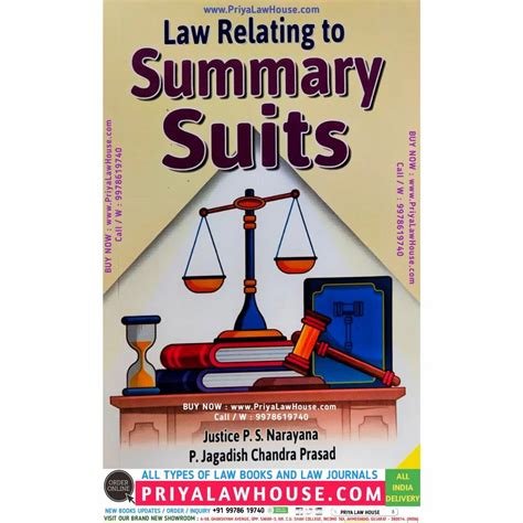 Law Relating To Summary Suits Justice P S Narayana Nd Edn Asia Law House At Rs