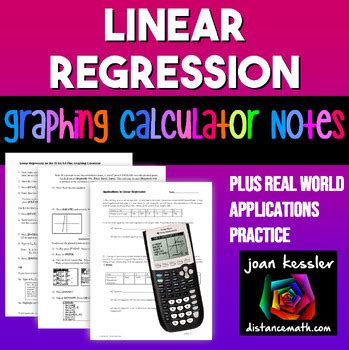 Statistics Linear Regression With Applications TI 83 84 Distance Learning