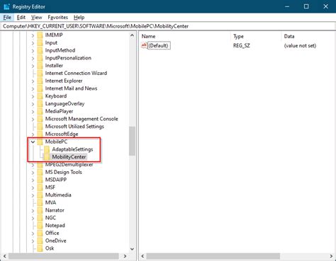 Mobility Center Windows10
