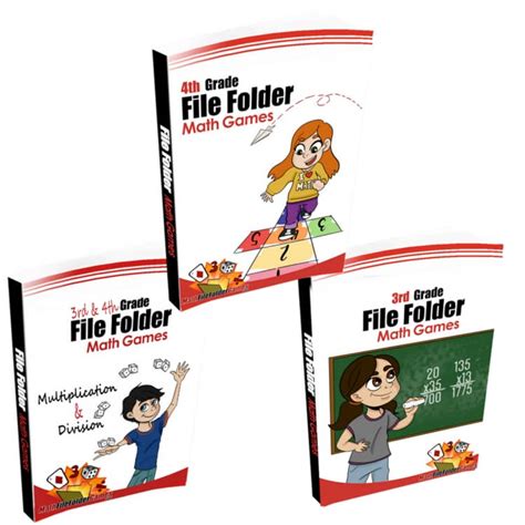 3rd And 4th Grade File Folder Math Games Bundle By Mathfilefoldergames