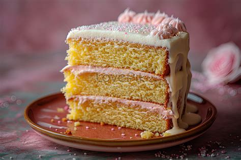 화이트 프로스팅을 얹은 케이크 사진 무료 다운로드 Lovepik