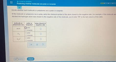 Solved Chemical Bonding Predicting Whether Molecules Are