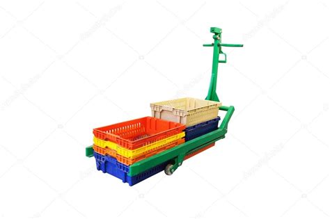 the image of manual loader with containers stock illustration by