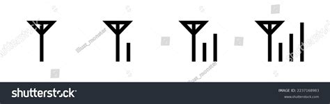Set Icons By Cellular Signal Strength Stock Vector Royalty Free 2237168983 Shutterstock