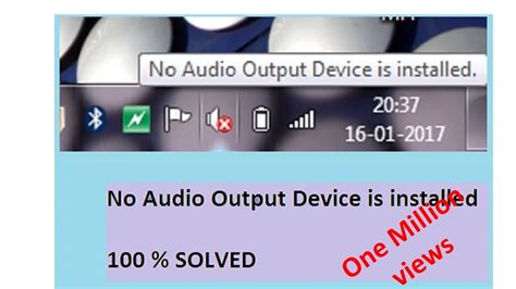 How To Solve No Audio Output Device Is Installed Problem Solved YouTube