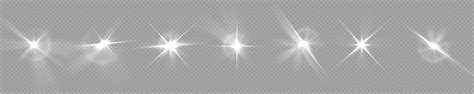 추상적 인 디자인 반짝이는 밝은 빛 자연 현상 반짝이는 장식 빛나는 폭발 별 태양 광선 렌즈 플레어 백색 스파크 조명 기호 조명 효과와 별 모양의 벡터 그림 개체 그룹에
