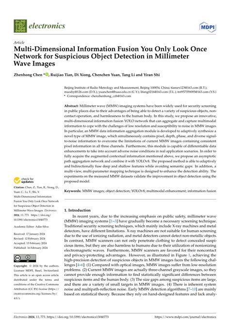 Pdf Multi Dimensional Information Fusion You Only Look Once Network For Suspicious Object