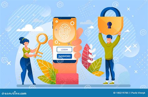 Password And Fingerprint Access To Mobile Data Stock Vector