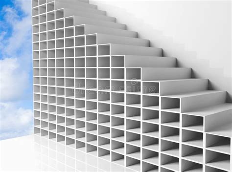 Abstract 3d Architecture And Cloudy Sky Stock Illustration