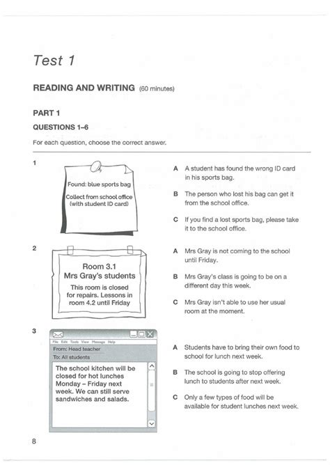 6179495 Reading Exercise A2 Ket T1 Part1 And 2 2020
