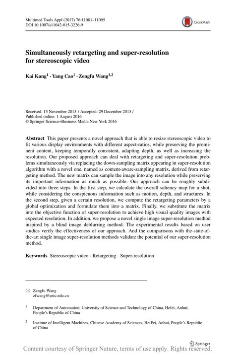Simultaneously Retargeting And Super Resolution For Stereoscopic Video