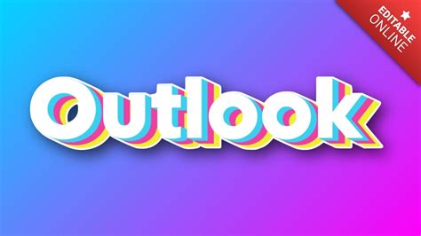 Outlook 3d Blue Yellow Pink Text Effect Generator