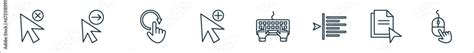 Outline Set Of Cursors Line Icons Linear Vector Icons Such As Cursors Cursor Cursor Cursor