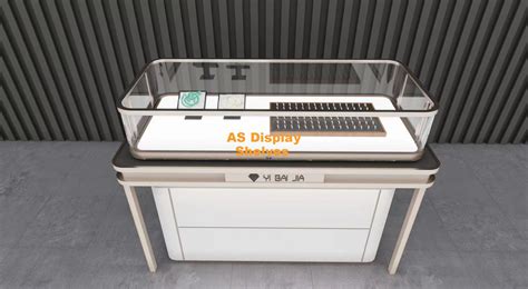 Anti Collision Curved Glass Jewelry Cabinet Golden Layered Jewelry Stands