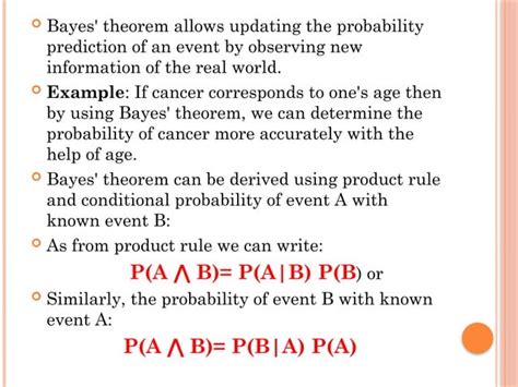 Bayes Theorem In Artificial Intelligencepptx