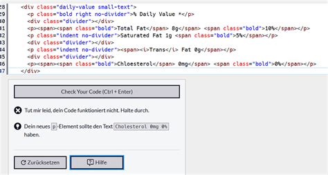 Issue In Step Nutrition Label Html Css The Freecodecamp Forum