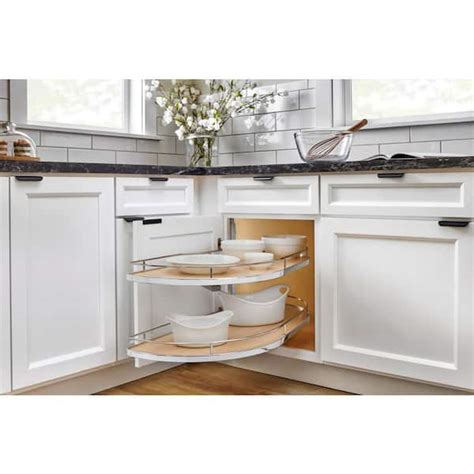 Rev A Shelf Tier Maple Solid Bottom Girasolo For Right Door Blind Left Corner Cabinet In