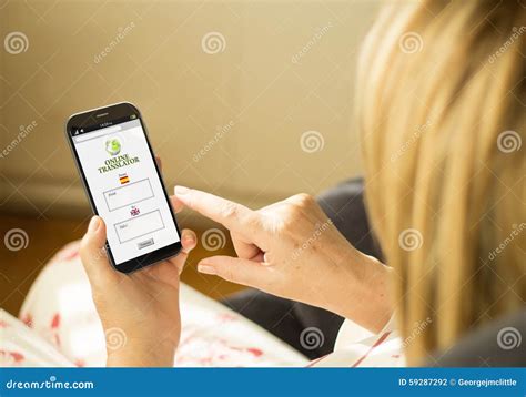 Technology Woman Translator Stock Illustration Illustration Of Mobile Communications 59287292