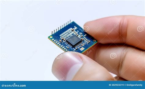 Microchip In Hand Technology Concept On White Stock Illustration Illustration Of Tech