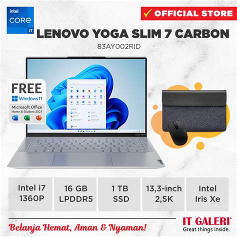 Jual Lenovo Yoga Slim I Carbon Irp Ay Rid Core I P Evo Gb Tb Ssd K
