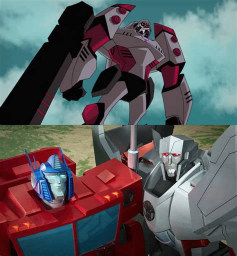 Optimus Prime And Megatron Vs Megatron Animated By Mnstrfrc On Deviantart