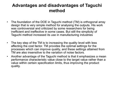 Taguchi Method 2019bpr016 Pptx