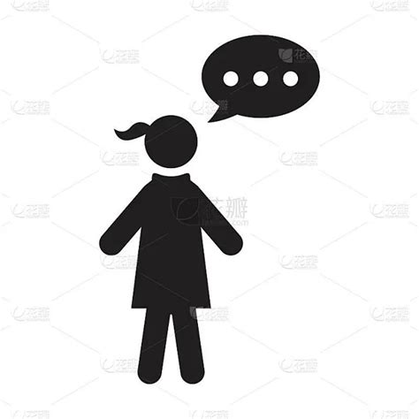 讨论图标矢量女性个人资料头像与语音气泡符号讨论和信息在平面颜色字形象形图素材 花瓣网