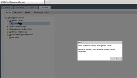 Solved QV BUG Failed To Retrieve Settings From Qlik Qlik Community
