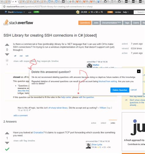 Delete Voting Shows An Out Of Context Warning Meta Stack Overflow