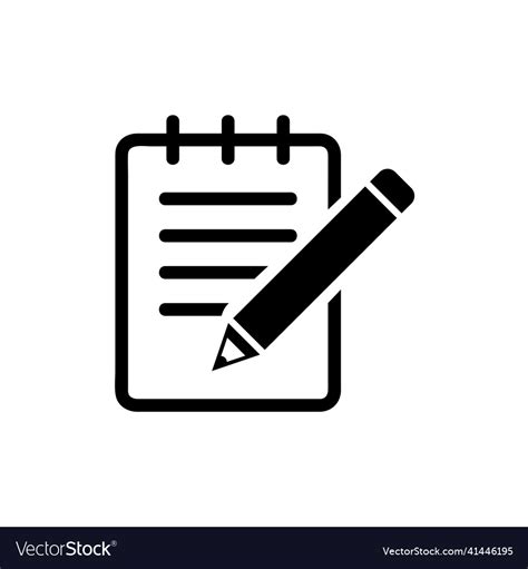 Notepad Symbol Simple Flat Icon Of Paper Vector Image