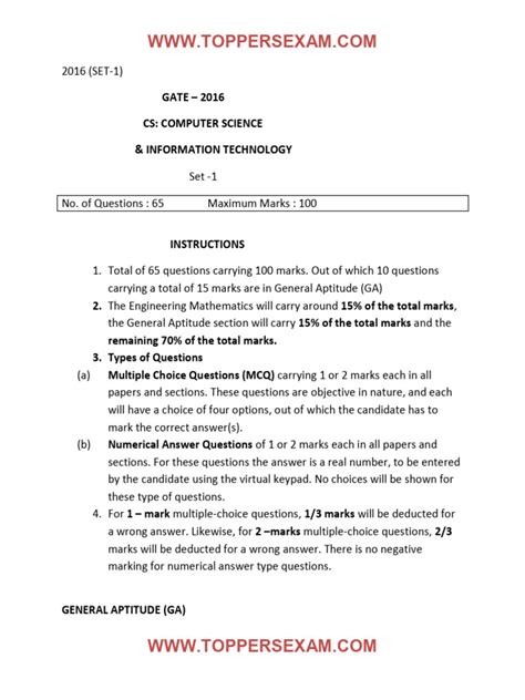 Gate Cs 2016 Download Free Pdf Computer Programming Theoretical Computer Science