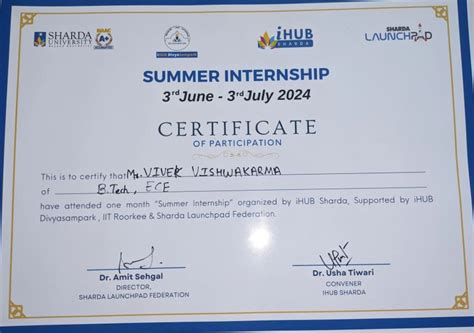 Internship Learningjourney Ihubsharda Shardauniversity Iitroorkee Vivek Vishwakarma
