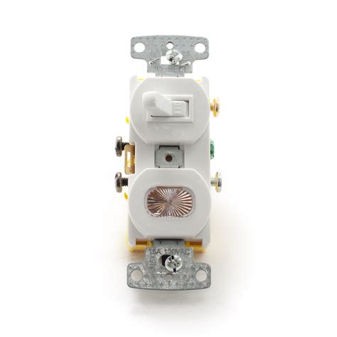 Combination Toggle Switch And Pilot Light 15a 120v White Tremtech