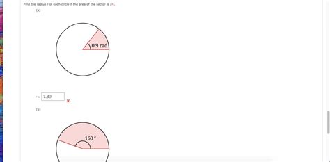 Solved Find The Radius R Of Each Circle If The Area Of The Chegg Com