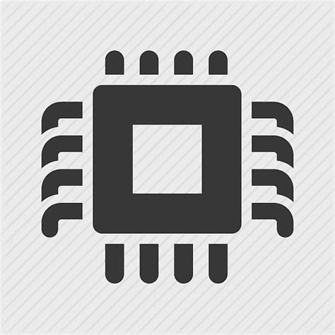 Central Processing Unit Icon Integrated Circuit Chip Electronics