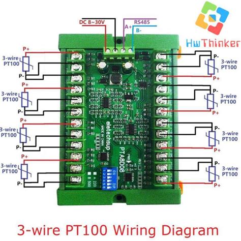 Jual Pta8d08 Modul 8ch Dc 8 30v Pt100 Rtd Rs485 Temperature Sensor Modbus Tipeb Rail Box Di