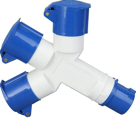 Industrial Socket 3 Way 3 Pin 16a 220v To 250v White Blue