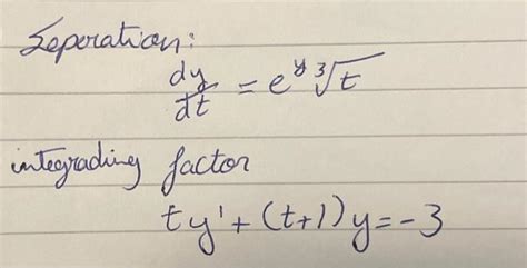 Solved Dtdy E T Factor Ty T Y Chegg Com