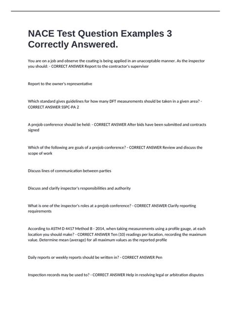 Nace Test Question Examples 3 Correctly Answered Nace Stuvia Sa