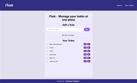 Abubakar Siddique On Linkedin Itask A Simple Todo List App 📝 📌