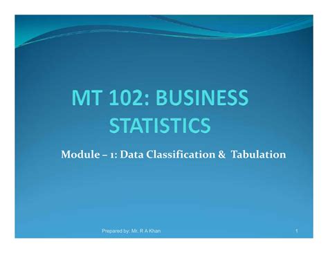 Solution Module I Data Classification Tabulation Studypool