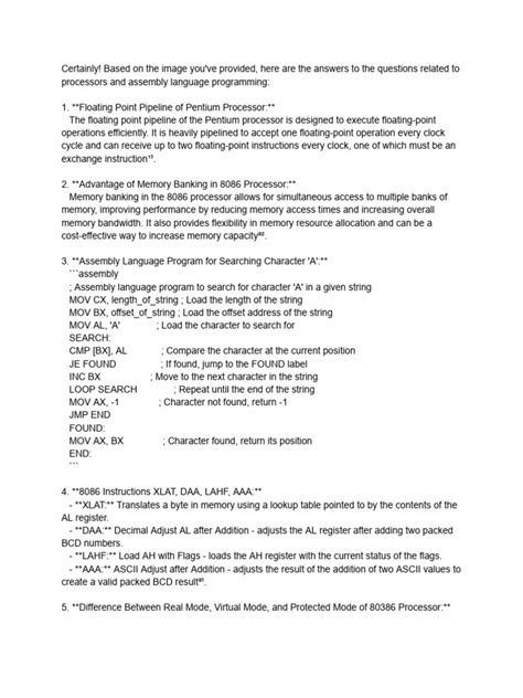 Solution For Microprocessor Pdf Assembly Language Central