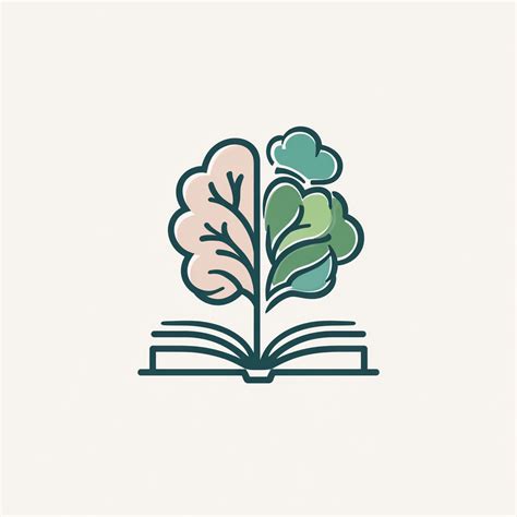 A Logo Depicting Half A Brain And Half A Book Symbolizing The Balance Between Mental Health And