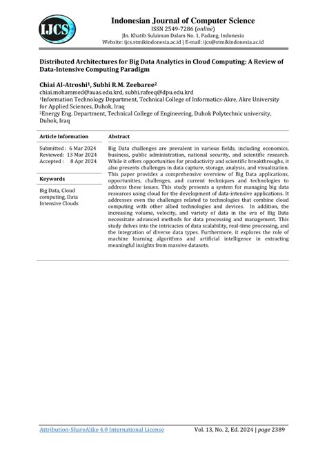 Pdf Distributed Architectures For Big Data Analytics In Cloud Computing A Review Of Data