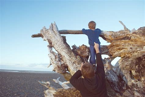아버지는 어린 소년이 겨울에 하 구에서 유 목을 등반 하는 데 도움이 2 3 살에 대한 스톡 사진 및 기타 이미지 2 3 살 2명 가족 Istock