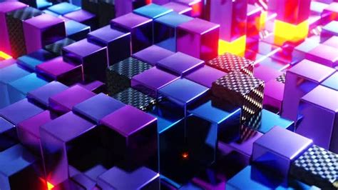 3d Purple And Blue Blocks Infinitely Looped Animation Stock Video Envato Elements