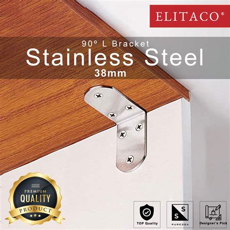 【elitaco】 Width 38mm Stainless Steel L Type Bracket 90 Degree Angle