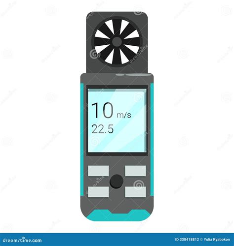 Digital Anemometer Measuring Wind Speed And Temperature Stock Illustration Illustration Of