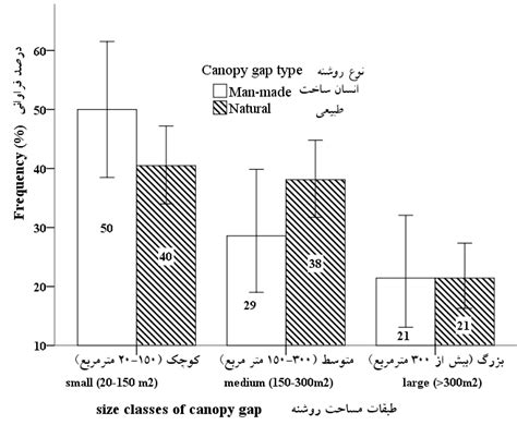 Distribution Of Canopy Gaps In Area Classes Based On Gap Type