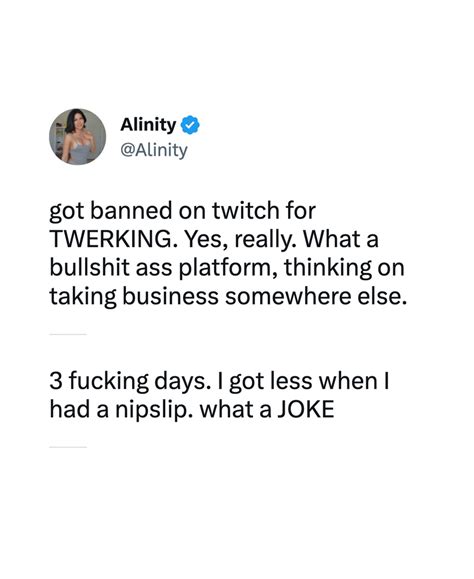 Dramaalert On Twitter Alinity Banned From Twitch For Twerking And